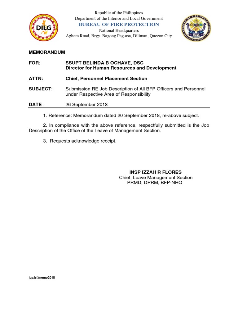 Job Description Endorsement Memo | PDF