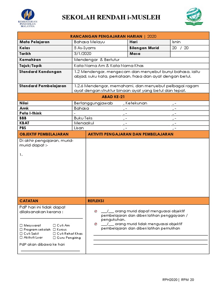Contoh Tapak Pak21 RPH1 | PDF