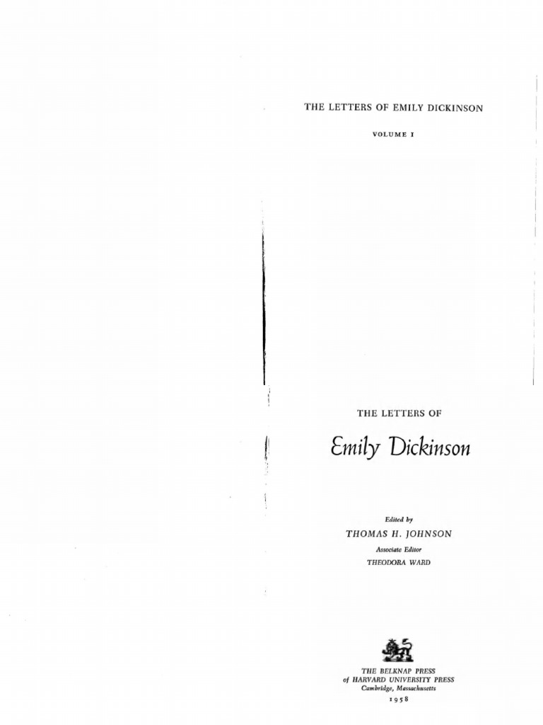 Emily Dickinson - The Letters of Emily Dickinson. 1-Belknap Press of ...