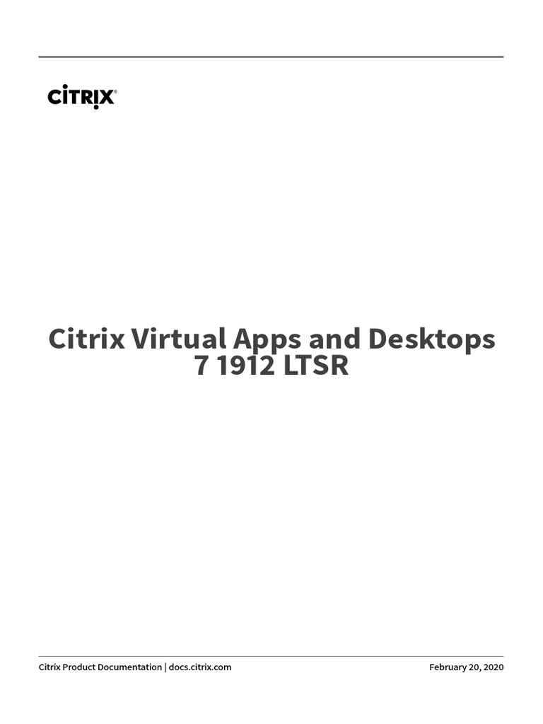 Citrix Virtual Apps and Desktops 7 1912 LTSR | PDF | Citrix Systems ...