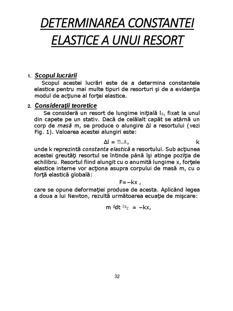 Deformarea Elastica A Unui Resort | PDF