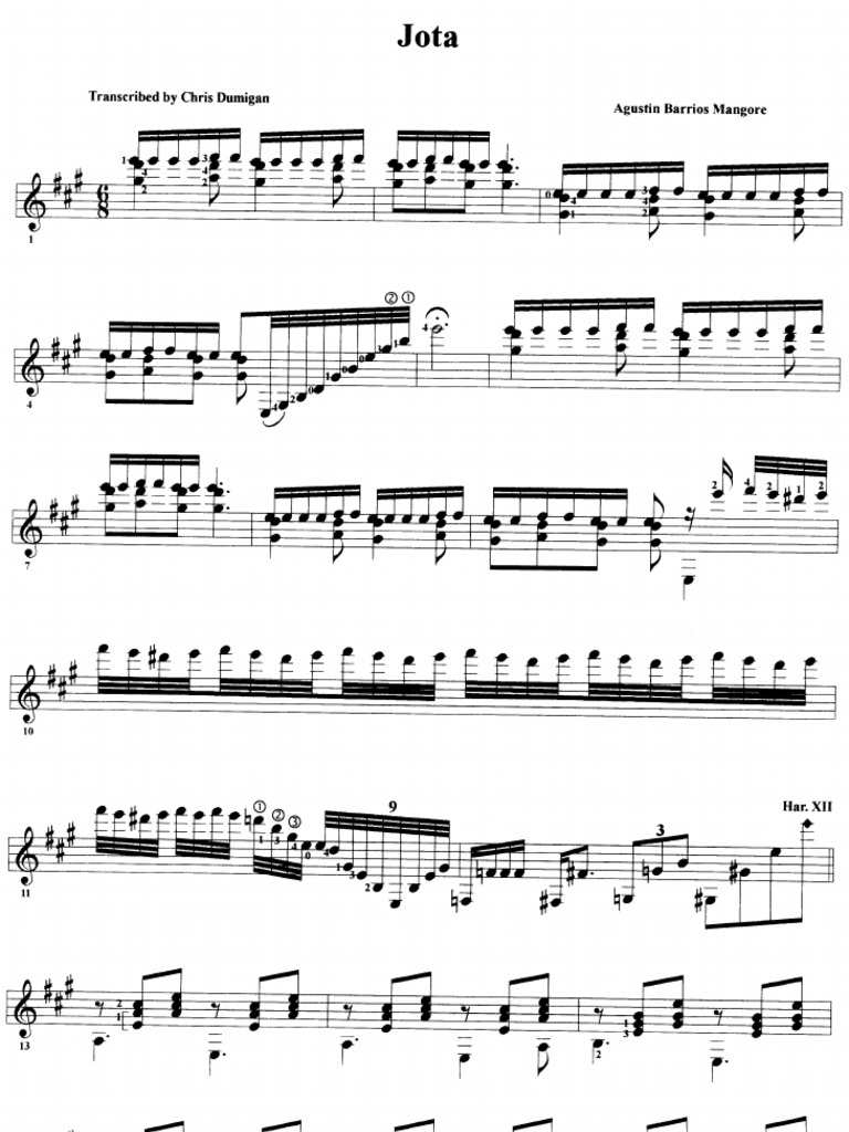 Agustin Barrios - Jota Guitarra | PDF