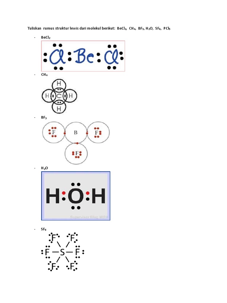 Tuliskan Rumus Struktur Lewis Dari Molekul Berikut | PDF