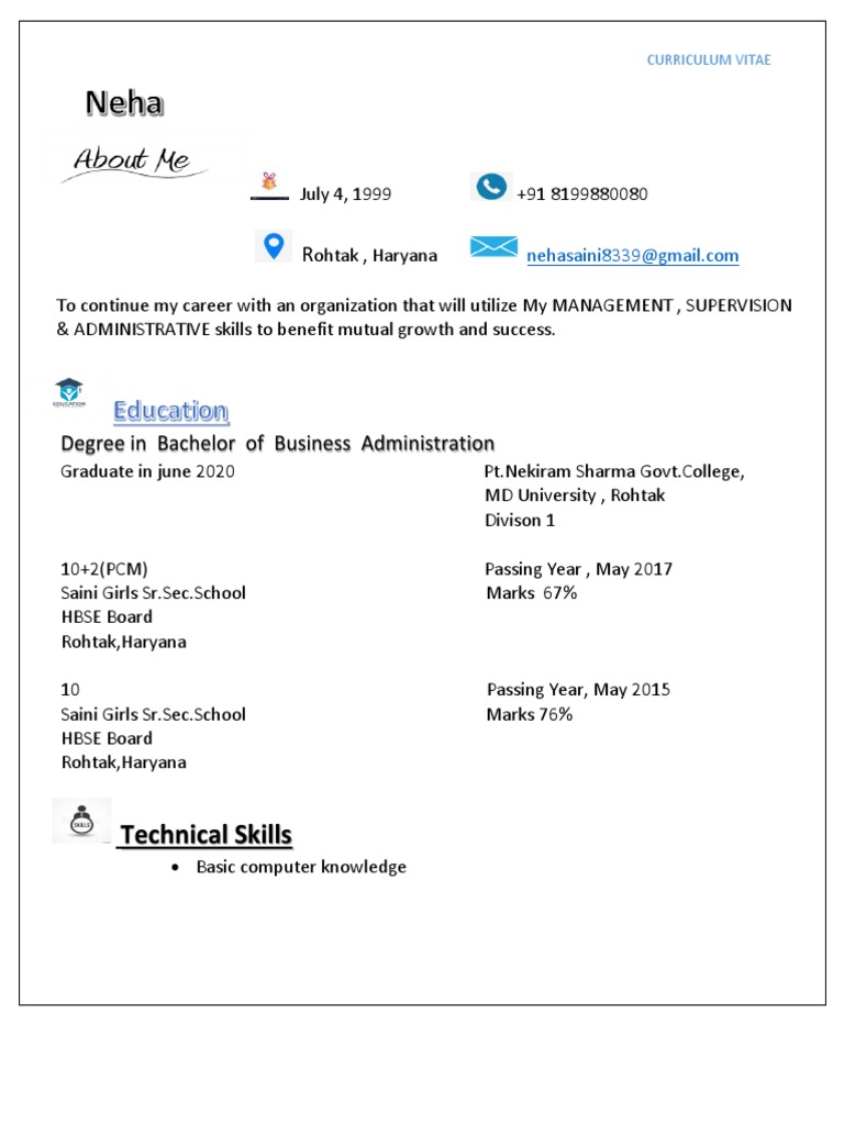 Neha CV PDF | PDF