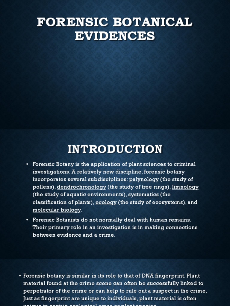 Botanical Evidences-2 | Download Free PDF | Botany | Crime Scene