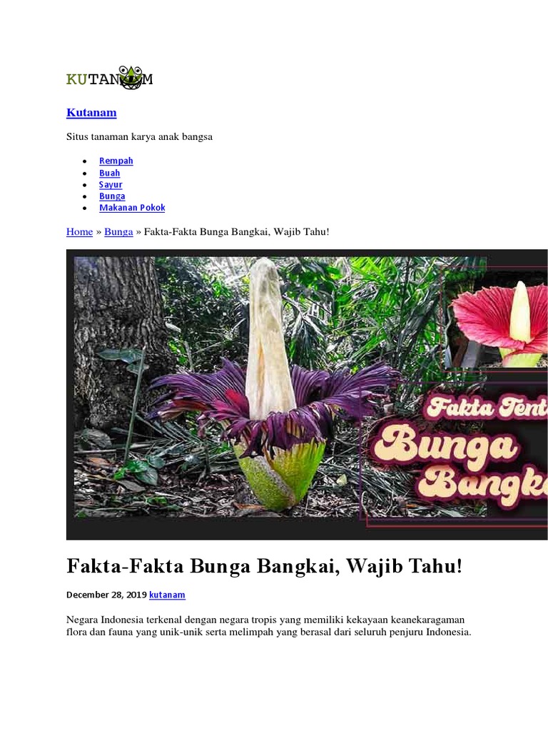 Ciri-Ciri Bunga Bangkai | PDF