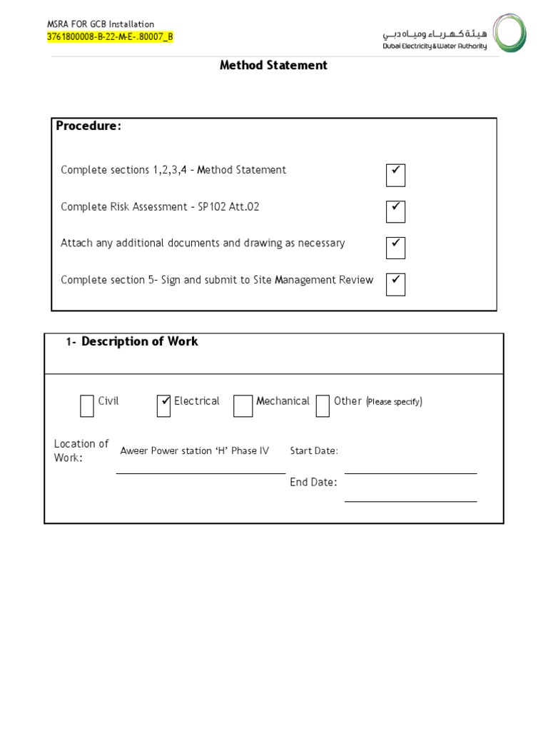MS For Installation of GCB | PDF | Technology & Engineering