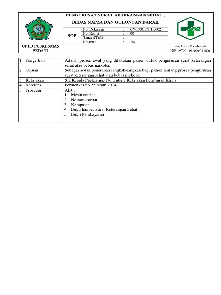 Sop SKD, Napza | PDF