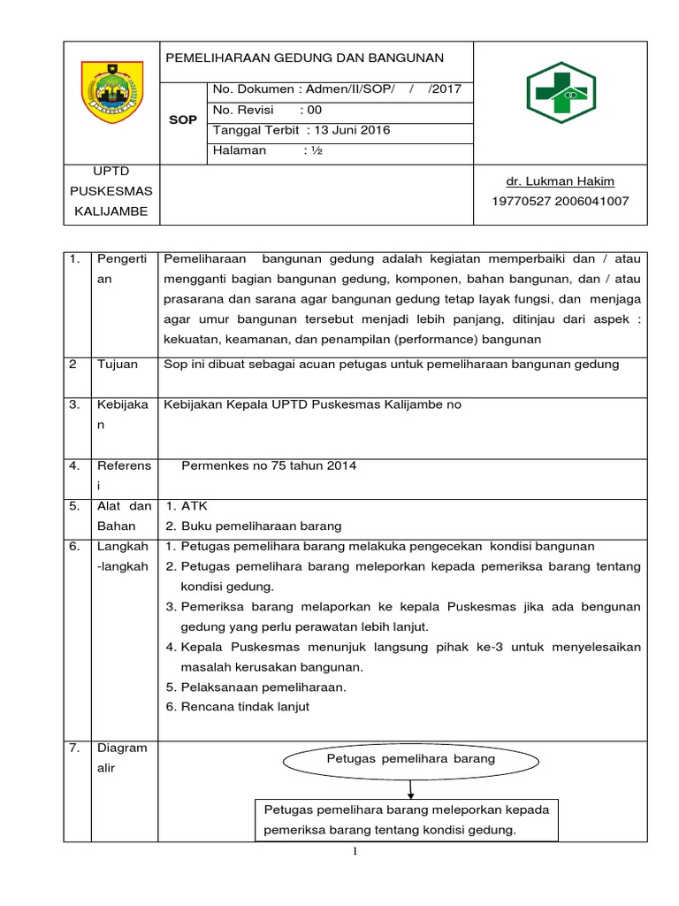 Sop Pemeliharaan Gedung Dan Bangunan | PDF