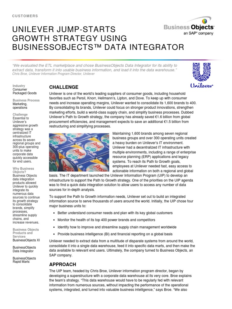 Unilever | PDF | Data Warehouse | Business Intelligence