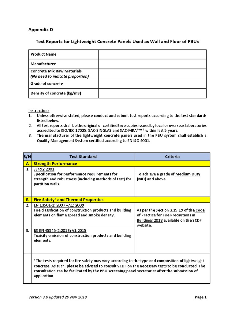 Lightweight Concrete Panel Test Reports | PDF | Home & Garden | Computers