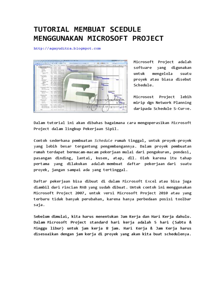 Tutorial Membuat Schedule MS Project | PDF