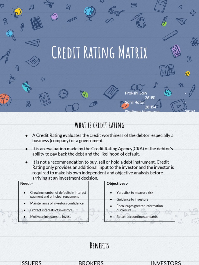 Credit Rating Matrix | PDF