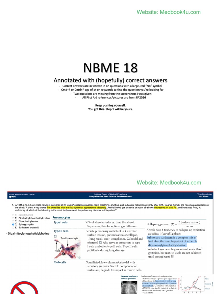 NBME 18 - Annotated Correct Answers Updated | PDF