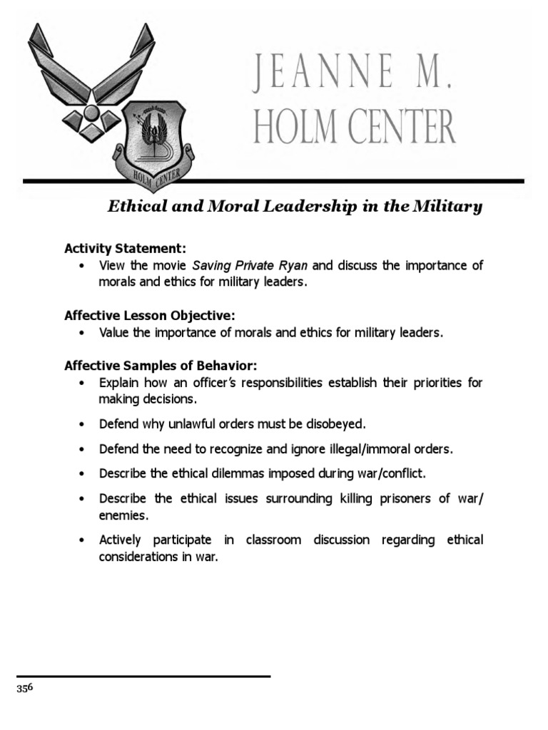Ethical Moral Leadership in The Military V1 | PDF