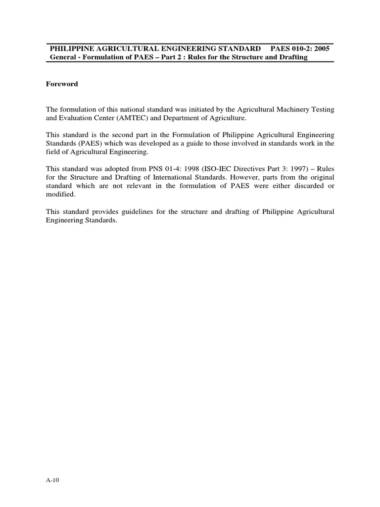 PAES 010 Part 2 - Rules For The Structure PDF | PDF