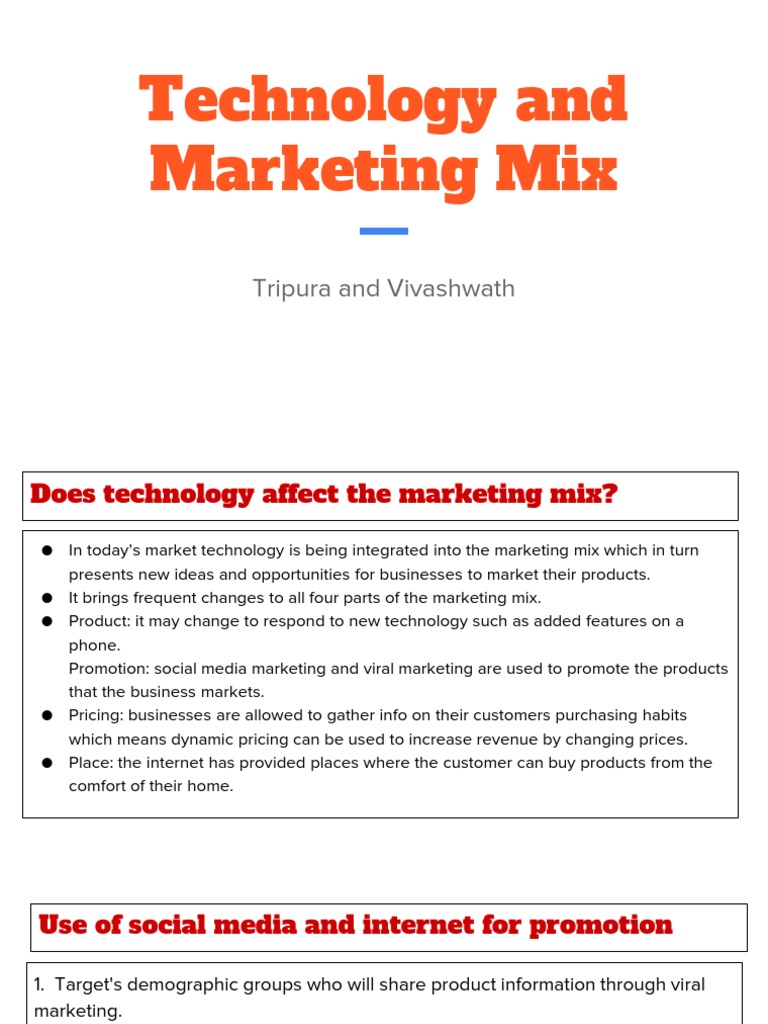 Technology and Marketing Mix | PDF