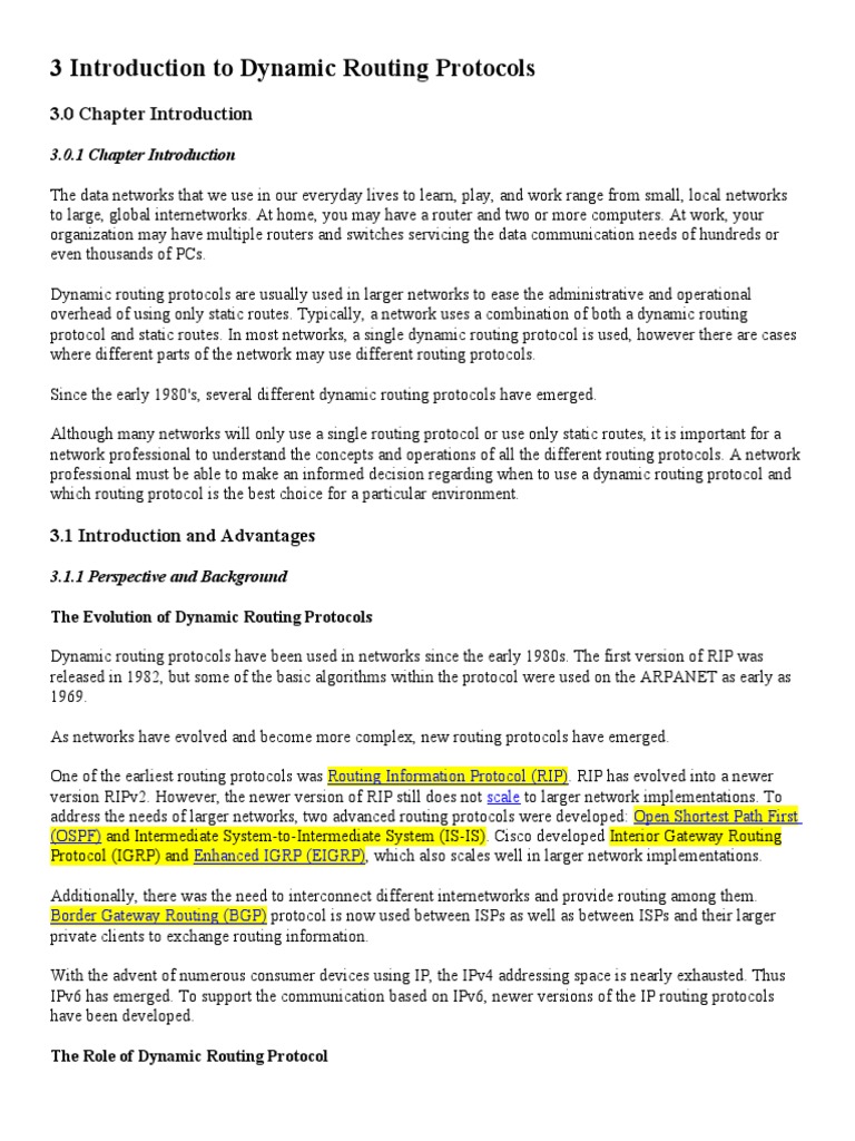 03 Introduction To Dynamic Routing Protocols | PDF | Routing | Router ...