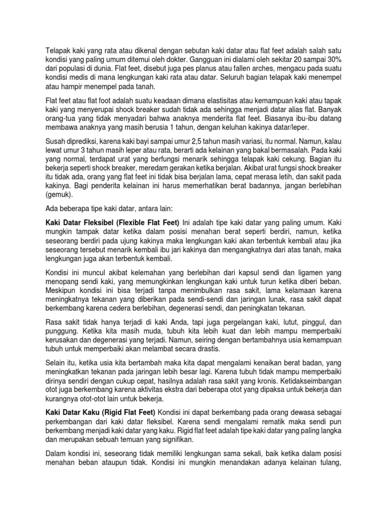 Penanganan Kaki Datar pada Dewasa | PDF