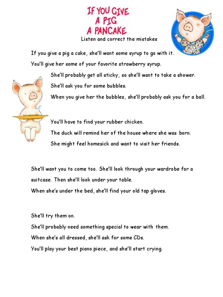 If You Give A Pig A Pancake | PDF