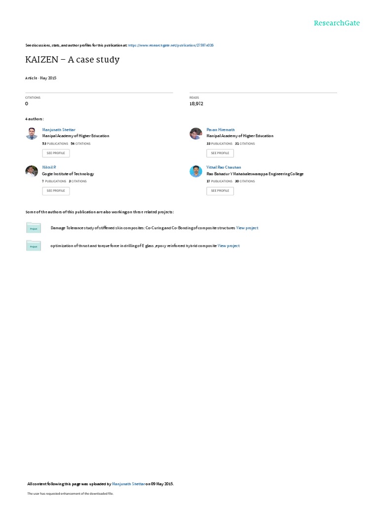 Kaizen A Case Study Pdf