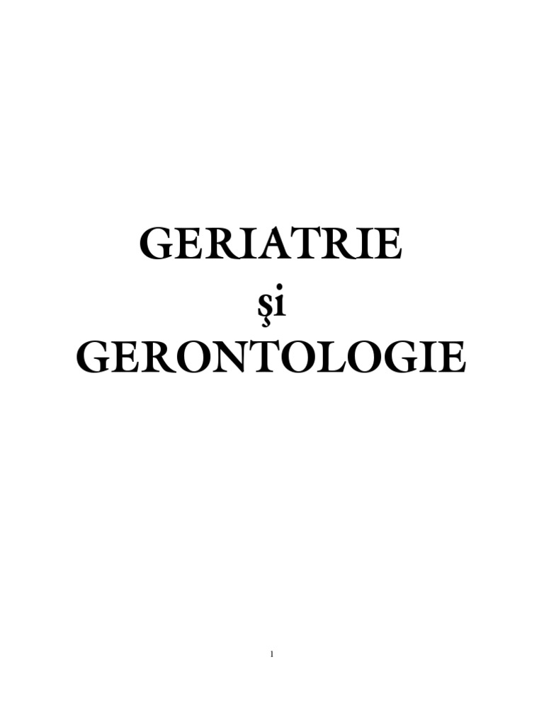 GERIATRIE I GERONTOLOGIE PDF | PDF