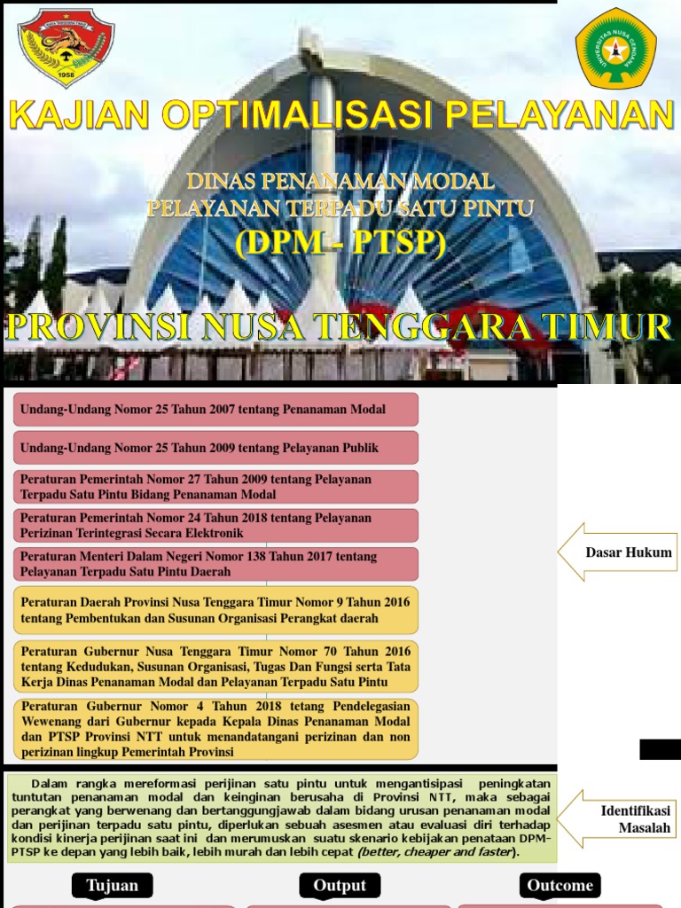 Presentasi Kajian Optimalisasi DPM PTSP Prov NTT | PDF