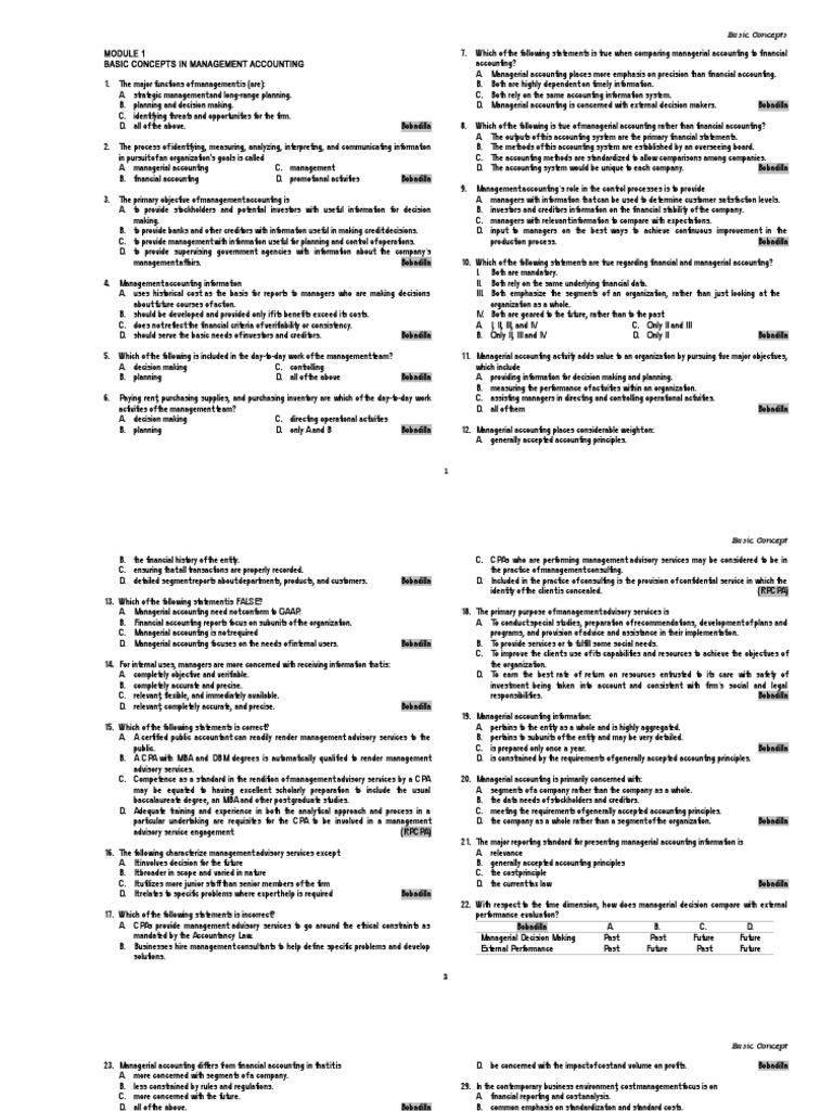 Cost Accounting Basic Concepts | PDF