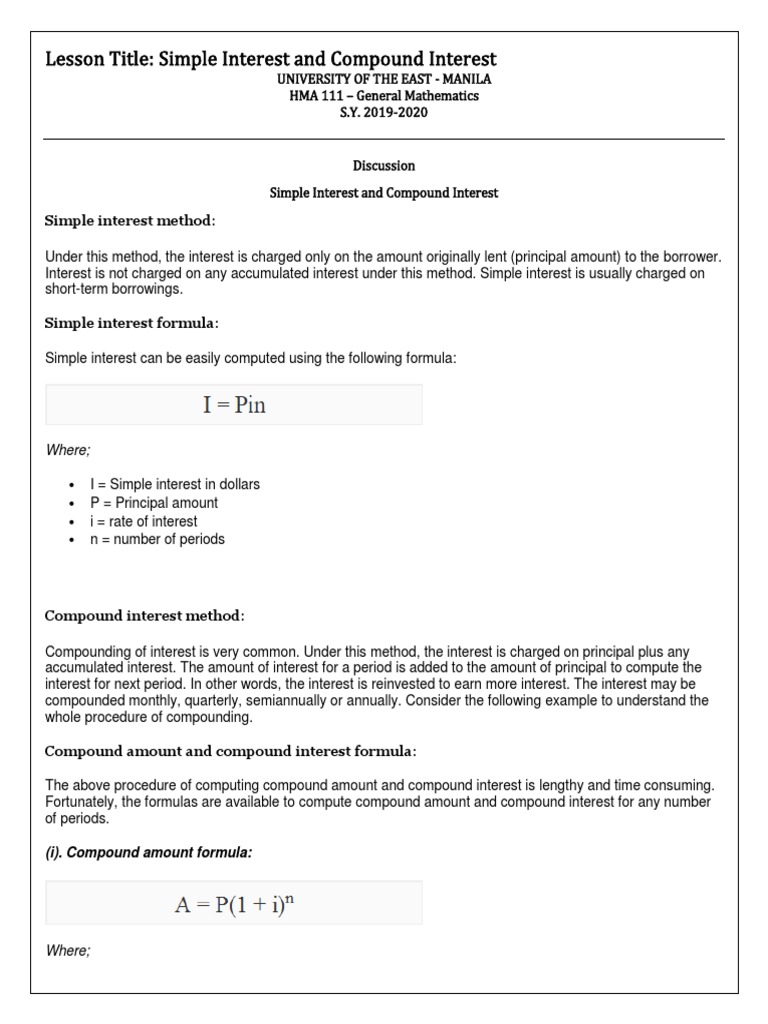 Simple vs. Compound Interest Explained | PDF | Career & Growth | Business