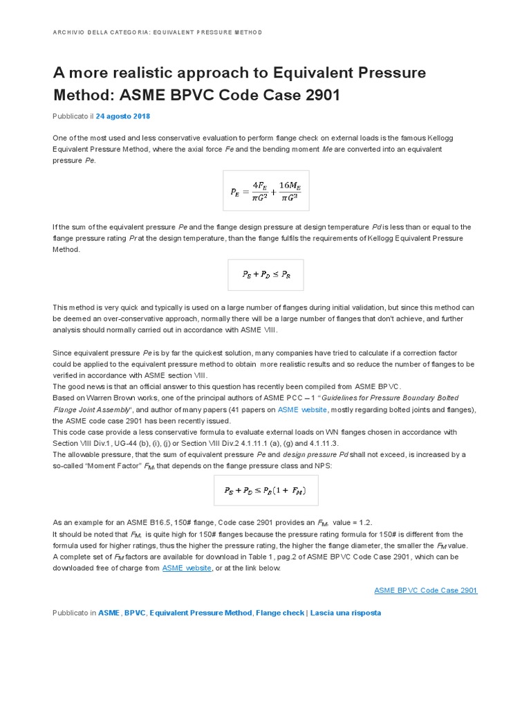 A More Realistic Approach To Equivalent Pressure Method ASME BPVC Code ...