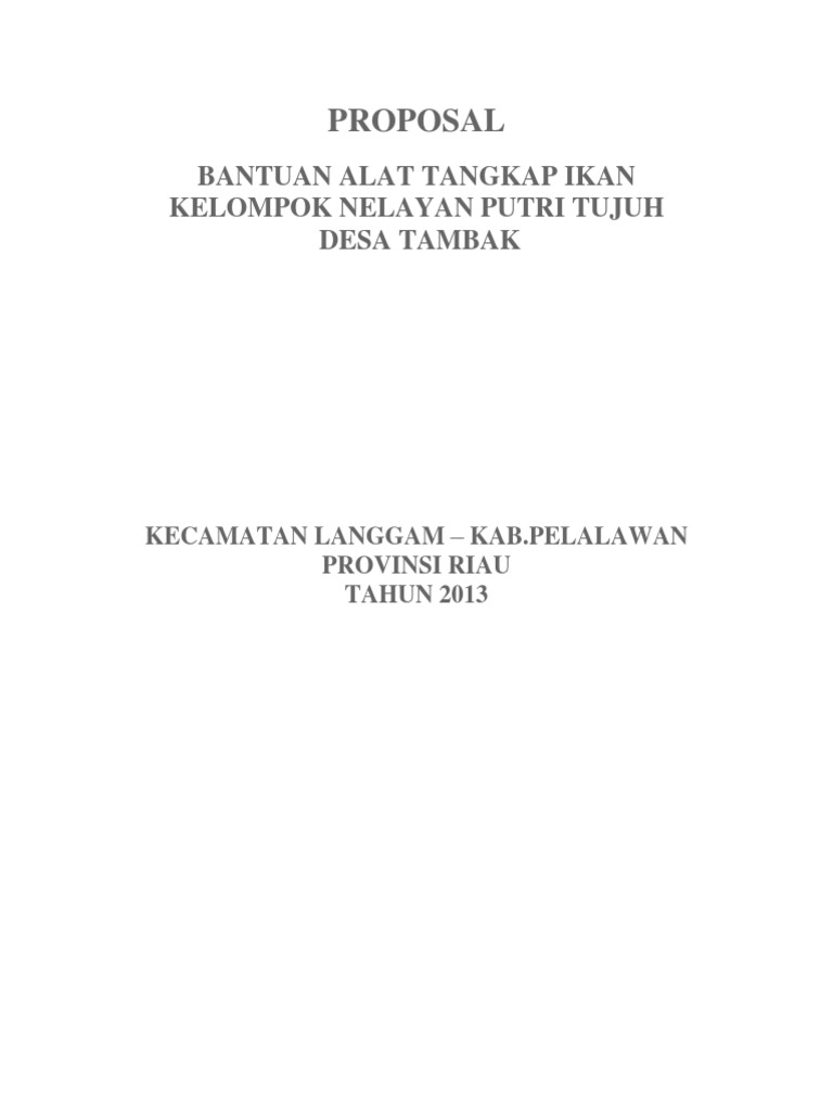 PROPOSAL Alat Nelayan | PDF