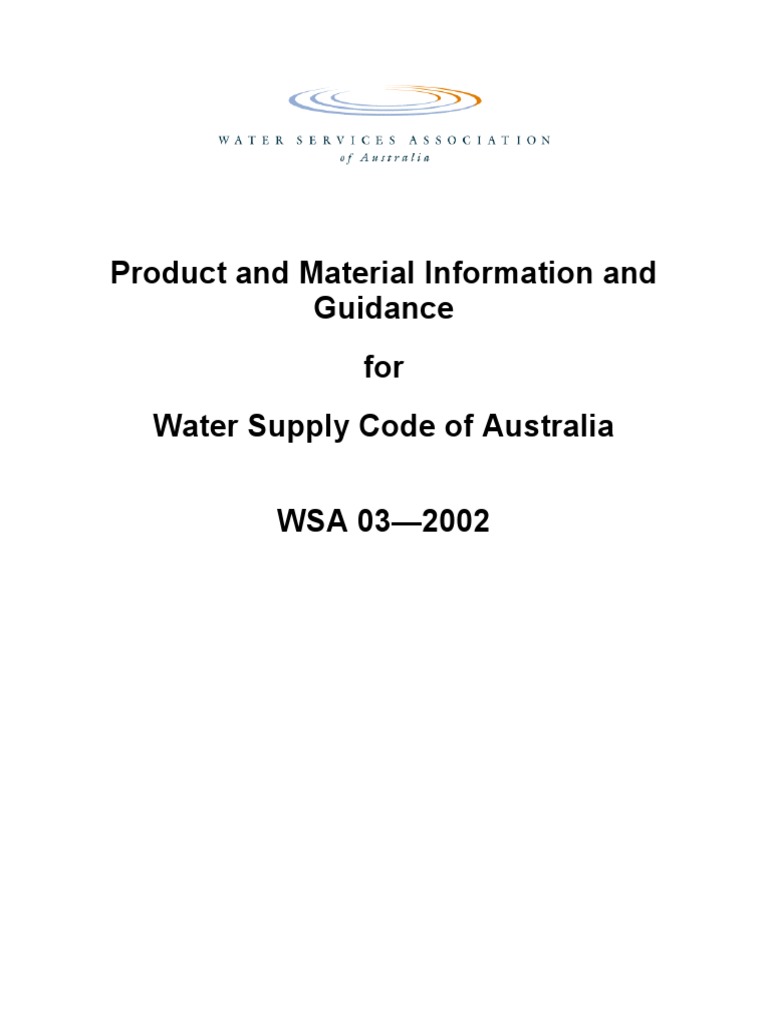 Water Supply Code of Australia | PDF