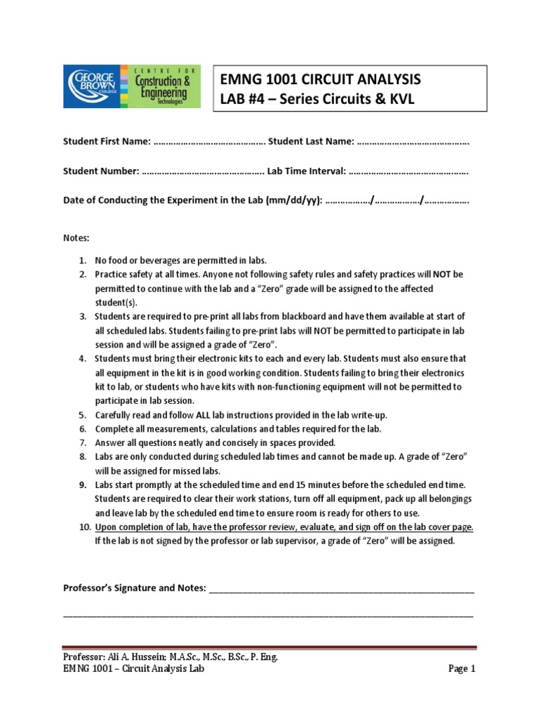 Circuit Analysis Lab Guide | PDF | Teaching Methods & Materials
