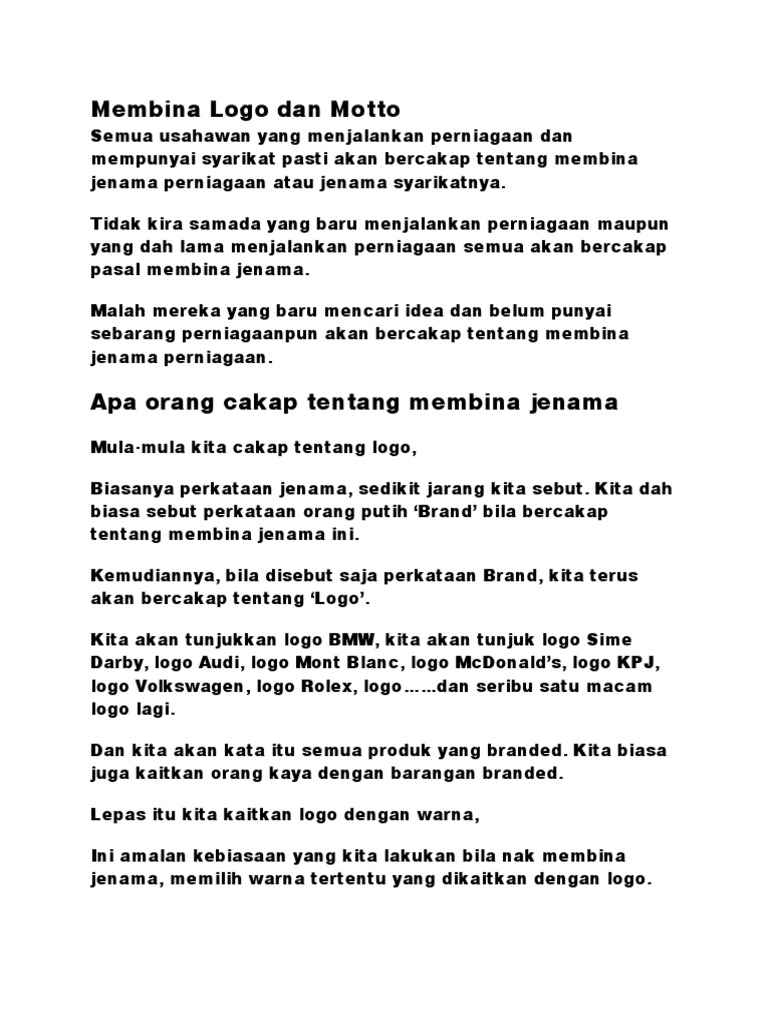 Panduan Membina Logo dan Motto Perusahaan | PDF