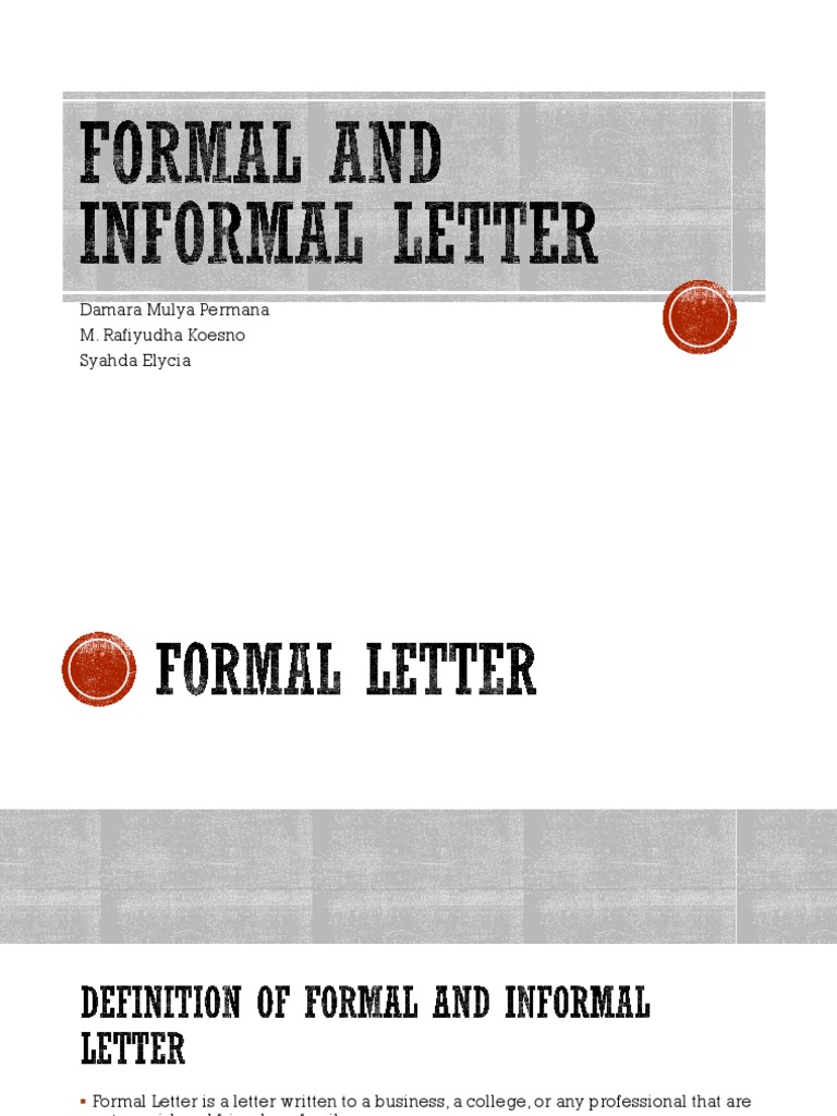 Formal and Informal Letter