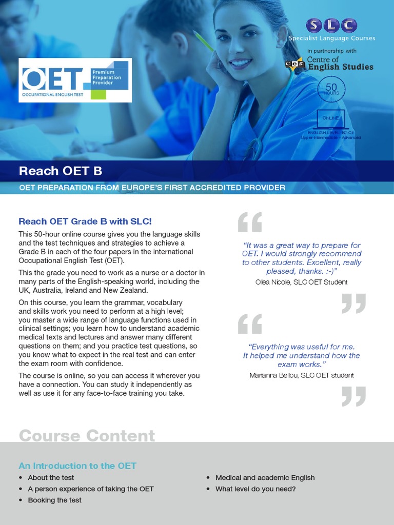 Reach Grade B in OET | PDF