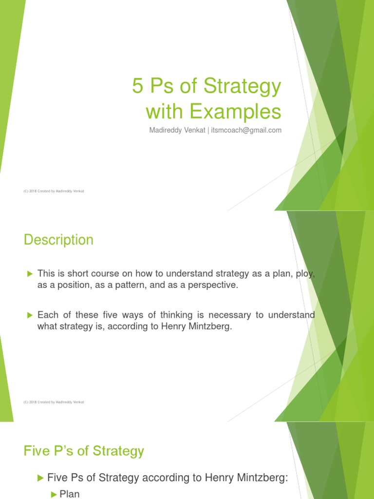 Understanding Strategy Through Mintzberg's Five Ps: Plans, Ploys ...