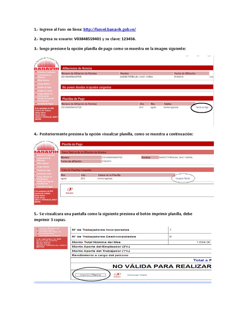 Pasos para Generar Planilla Faov. | PDF | Informática y tecnología de la información | Science
