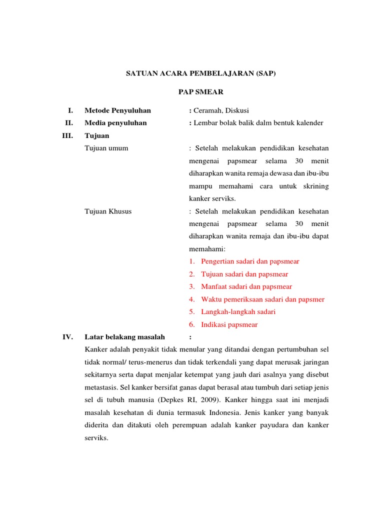 Tujuan dan Manfaat Pap Smear untuk Wanita | PDF | Sains & Matematika