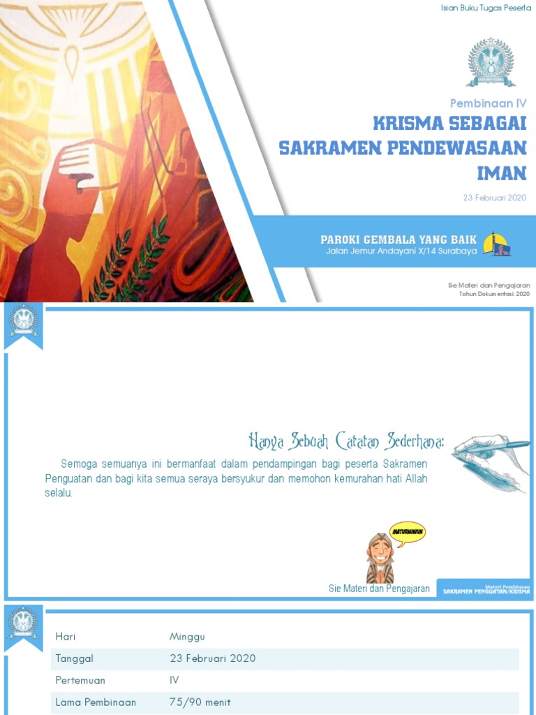 KRISMA SEBAGAI SAKRAMEN PENDEWASAAN IMAN (Pertemuan IV-23 Februari 2020) | PDF | Karier ...