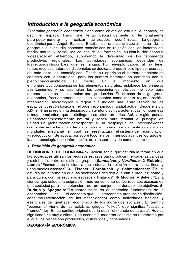 Geografia Economica | PDF