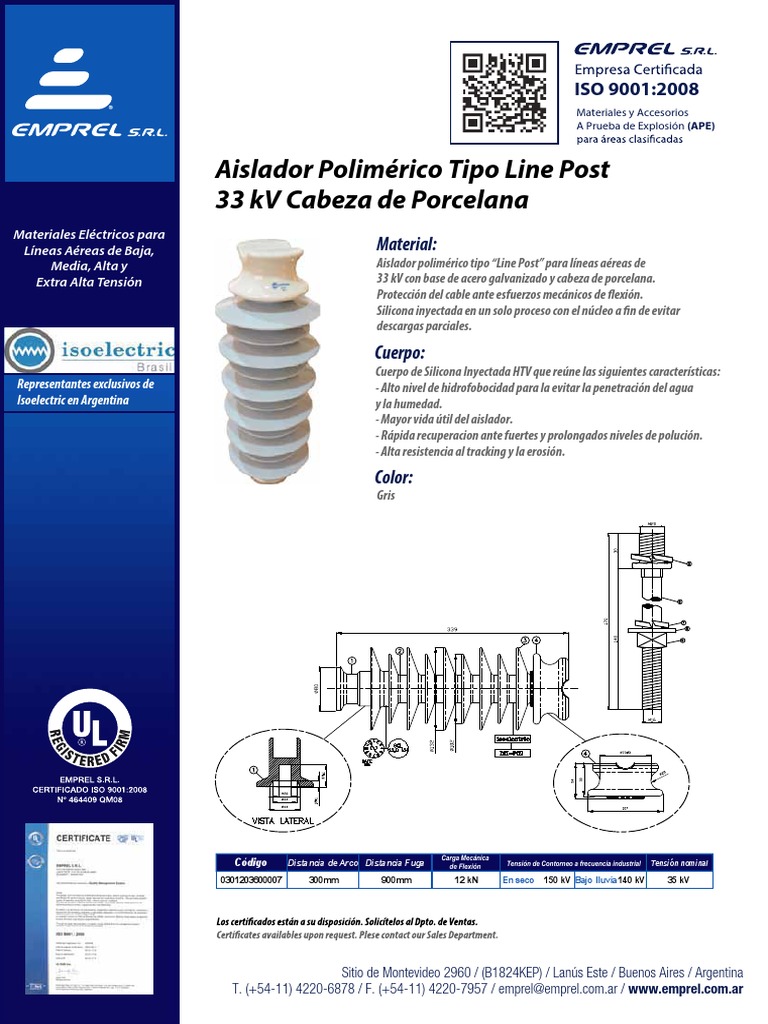 Aislador Line Post 33 KV Polimérico | PDF