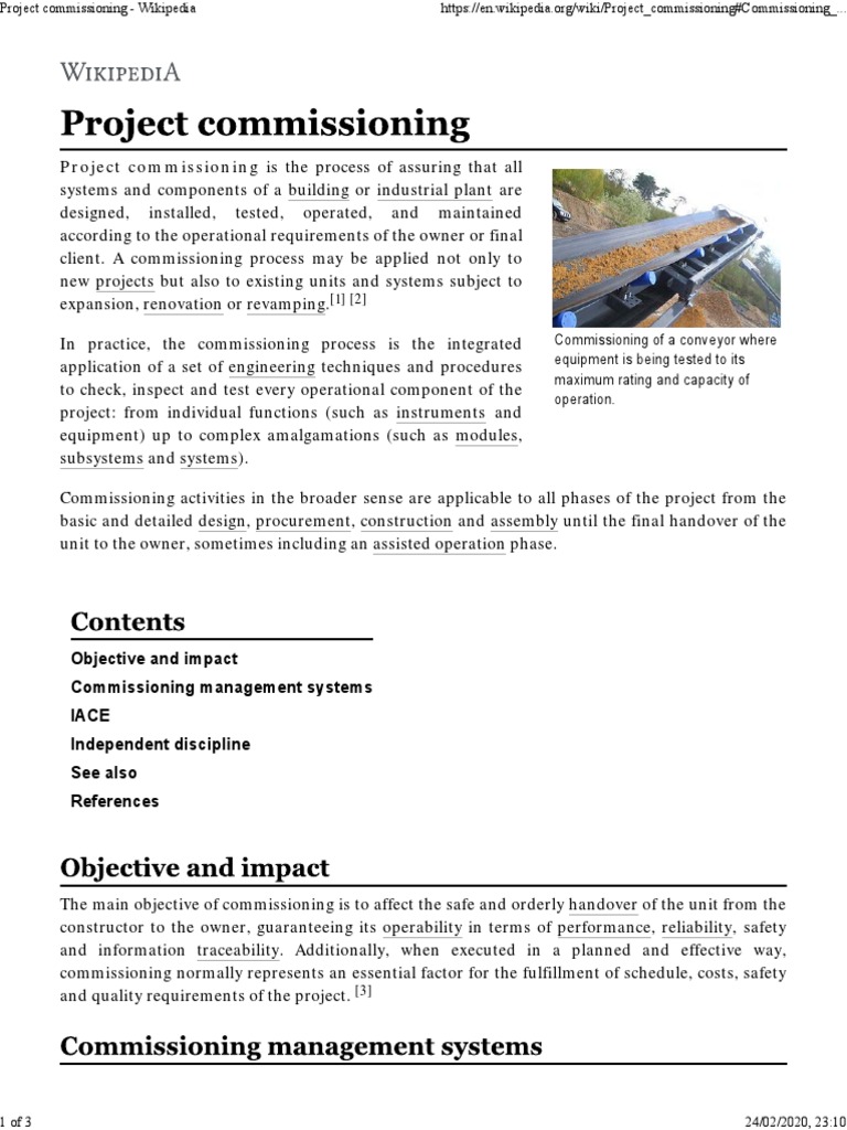 Project Commissioning | PDF