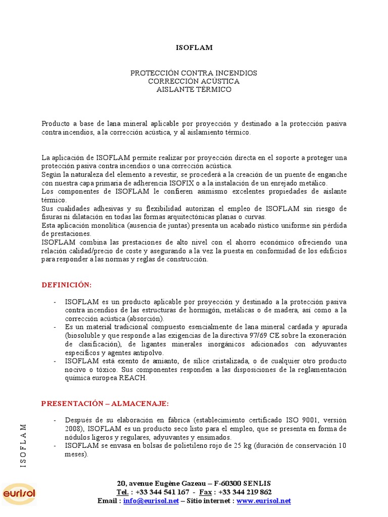 Isoflam - Ficha de Producto | PDF