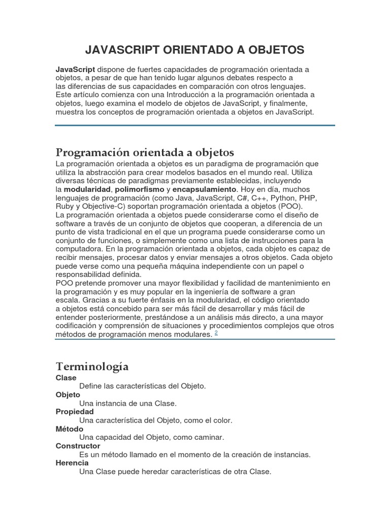 Javascript Orientado A Objetos | PDF
