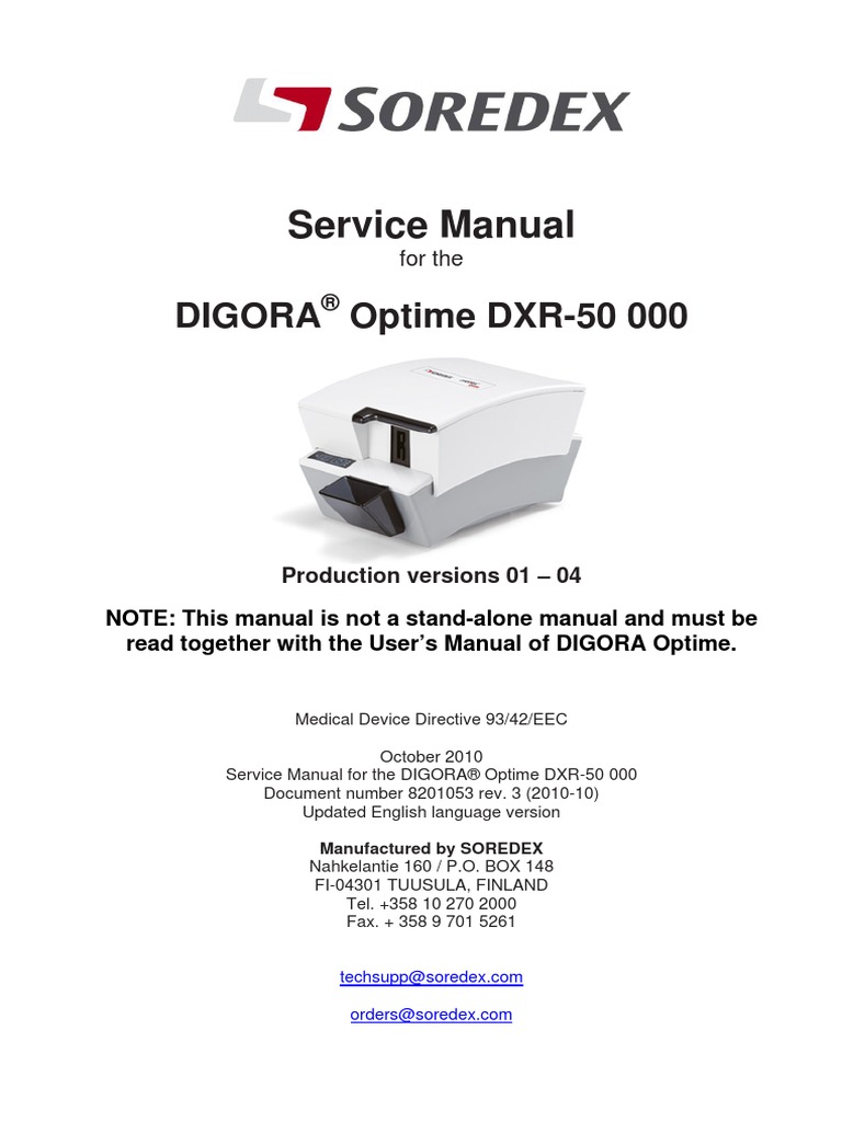 DIGORA Optime DXR-50 000 Service Manual | PDF | Home & Garden ...