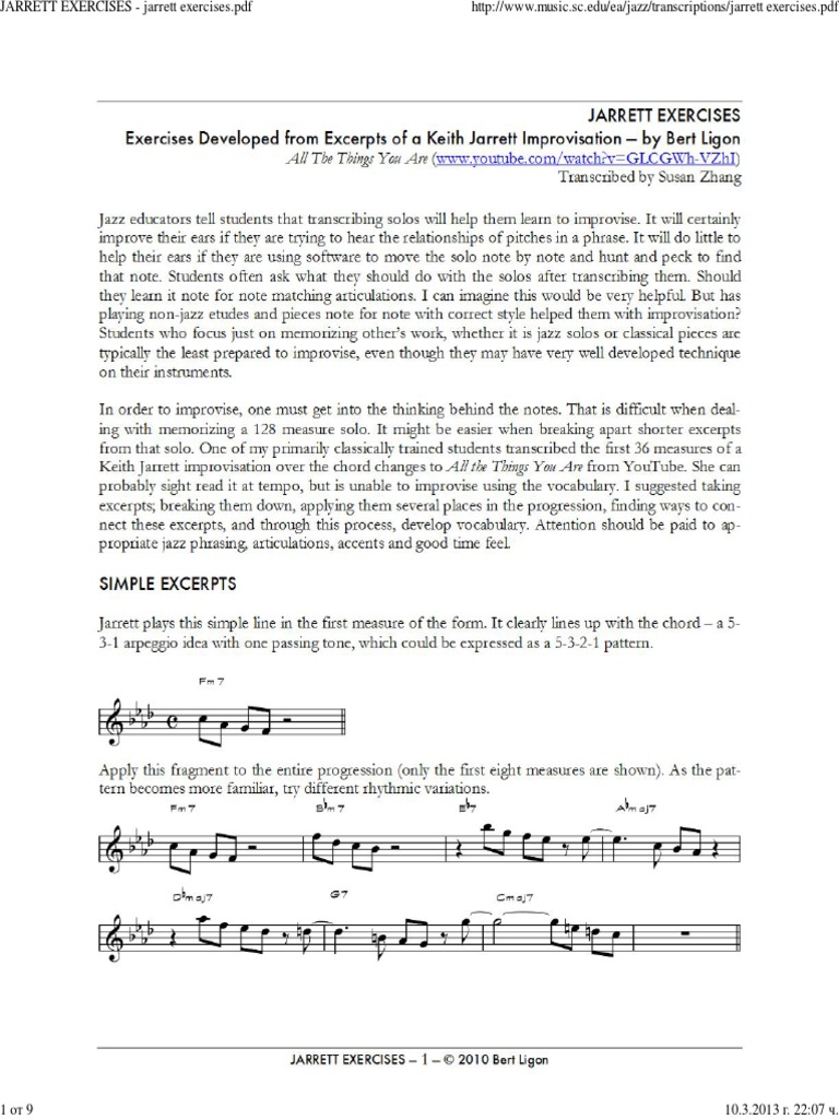JARRETT EXERCISES Jarrett Exercises PDF | PDF