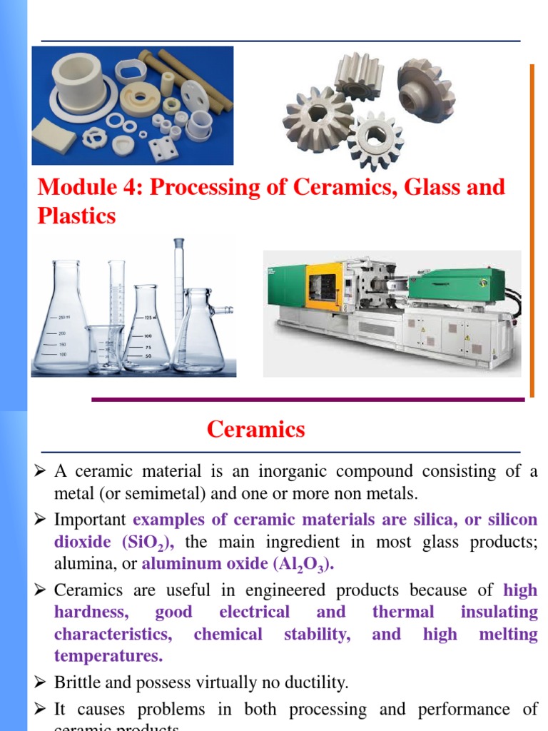 Processing of Ceramics and Plastics | PDF
