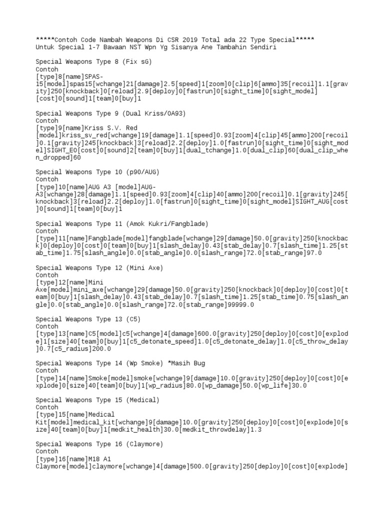 22 Special Weapons Code for CSR 2019 | PDF | Technology & Engineering