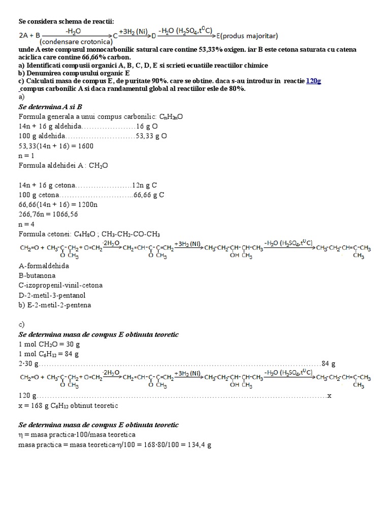 Se Considera Schema de Reactii | PDF | Ciencia y matemáticas